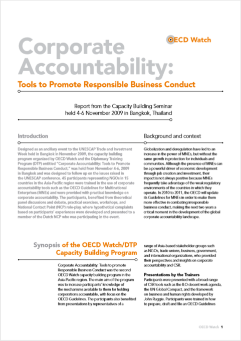 Corporate Accountability: Tools to Promote Responsible Business Conduct ...